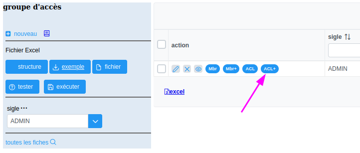 Groupes d'accès - Okapi LMD