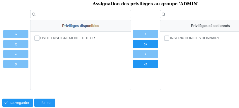 Groupes d'accès - Okapi LMD