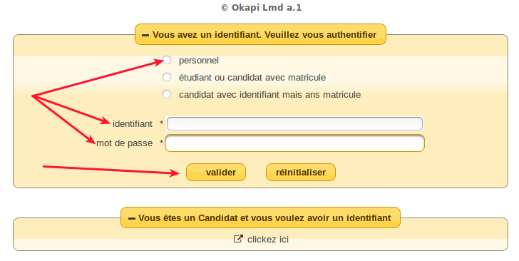 Authentification - Okapi LMD